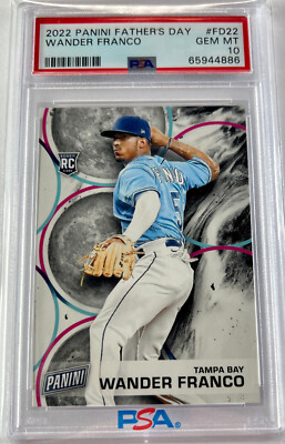 2022 Panini Father's Day WANDER FRANCO Rookie RC #FD22 PSA 10 Tampa Bay ...