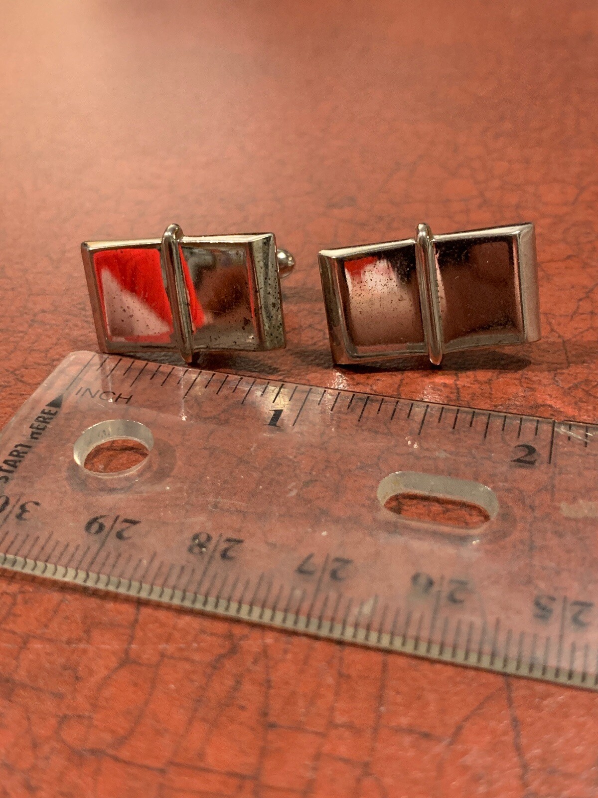 Vintage Mid Century Signed SWANK Silver Tone Rectangular Cufflinks FREE ...