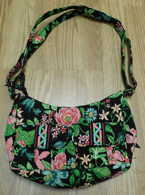 Vera Bradley Libby Purse Bag Tote, Botanica, Black Pink Green Floral | eBay