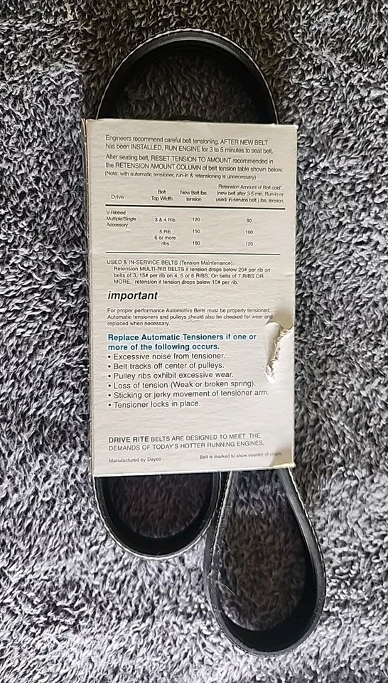 Drive Rite 400K4 4PK1015 Serpentine Belt | eBay