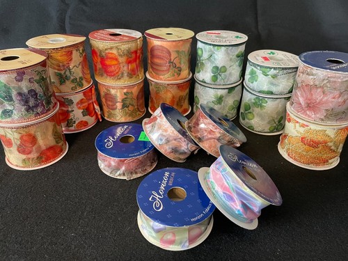 Vintage 19 Piece Lot Assorted Wire Edge Craft Ribbon Clover Easter Eggs ...