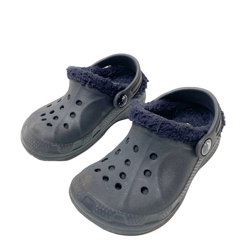 Crocs Youth Kids Rubber Faux Fur Fleece Lining Size 8/9 C Blue | eBay