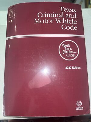 Texas Criminal And Motor Vehicle Code 2022 | eBay