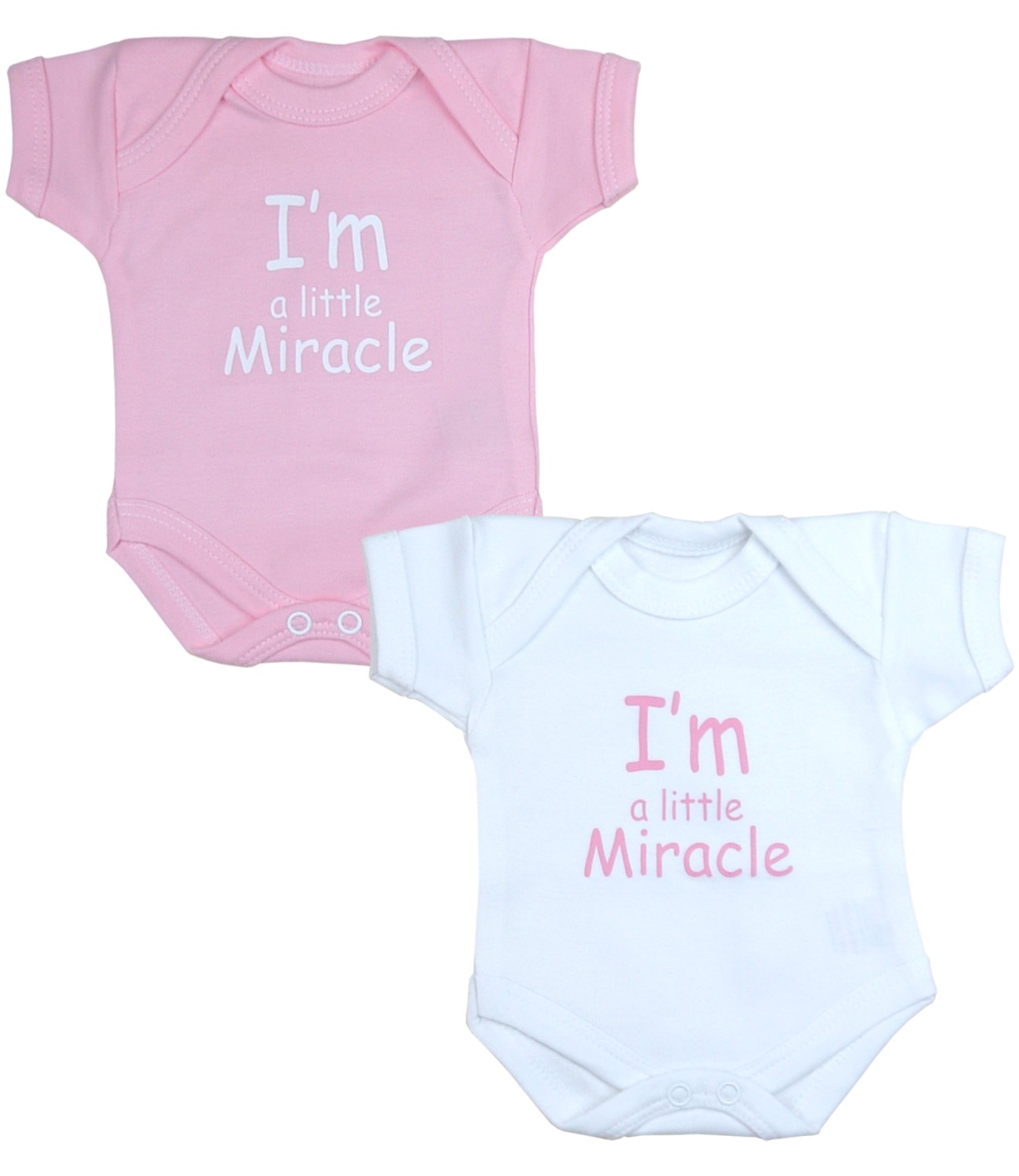 BabyPrem Premature Baby Clothes - 2 'Little Miracle' Preemie Bodysuits ...