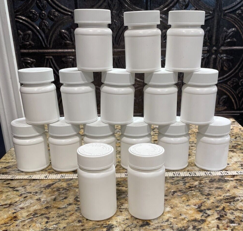 16 White Empty Plastic RX Bottles | eBay
