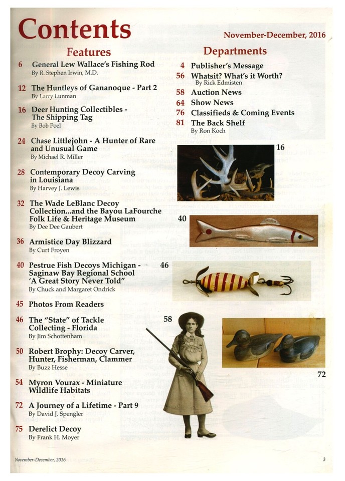 Hunting & Fishing Collectibles Magazine Volume 16 No 6 Nov-December ...