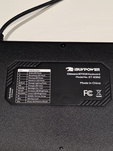 iBUYPOWER Chimera K7 RGB Gaming Keyboard ET-8362 - Open Box for sale ...