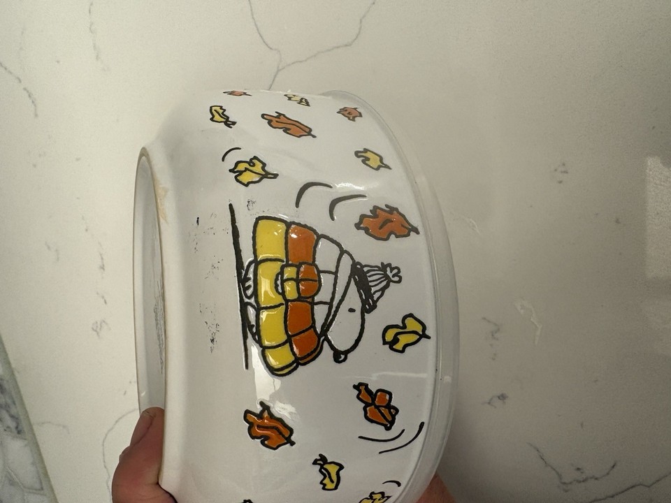 Snoopy Candy Corn Puffer Jacket Vintage Antique Ceramic Bowl With Lid ...