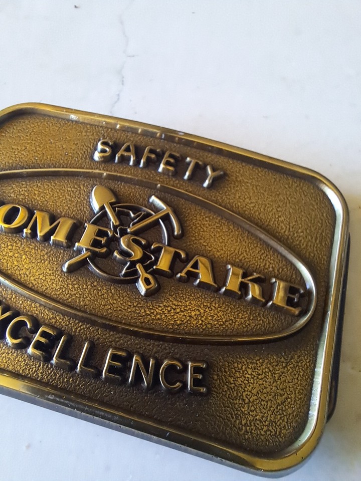 HOMESTAKE MINE Solid Brass Belt Buckle (3" X 2") Safety Excellence ...