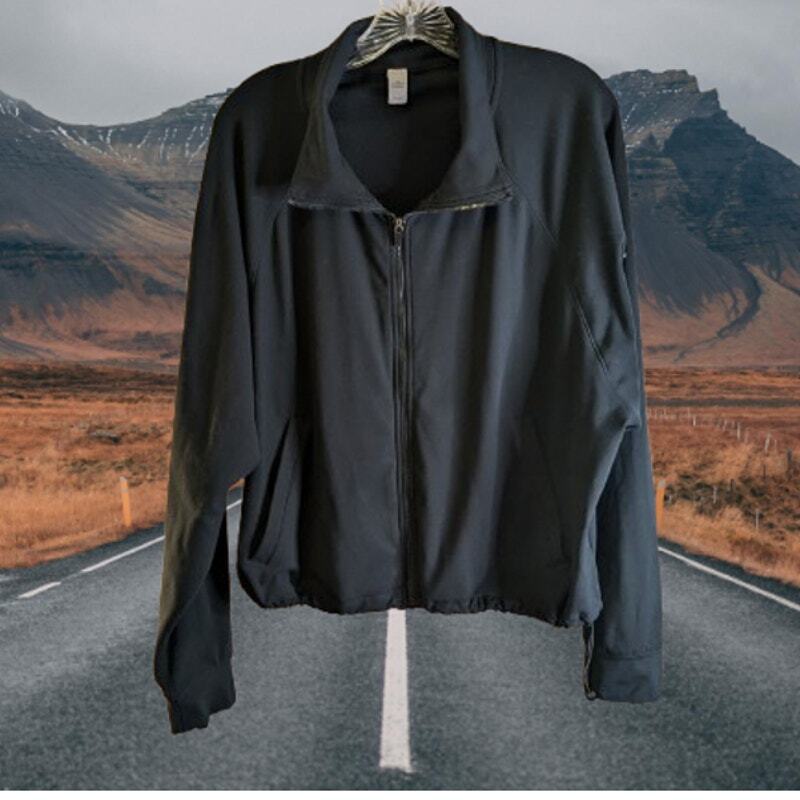 Yogalicious Lux XXL Nordic Jacket black zipper front pockets polyester ...