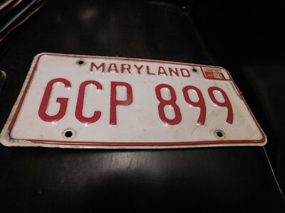 Maryland License Plate MD Tag GCP 899 1980 | eBay