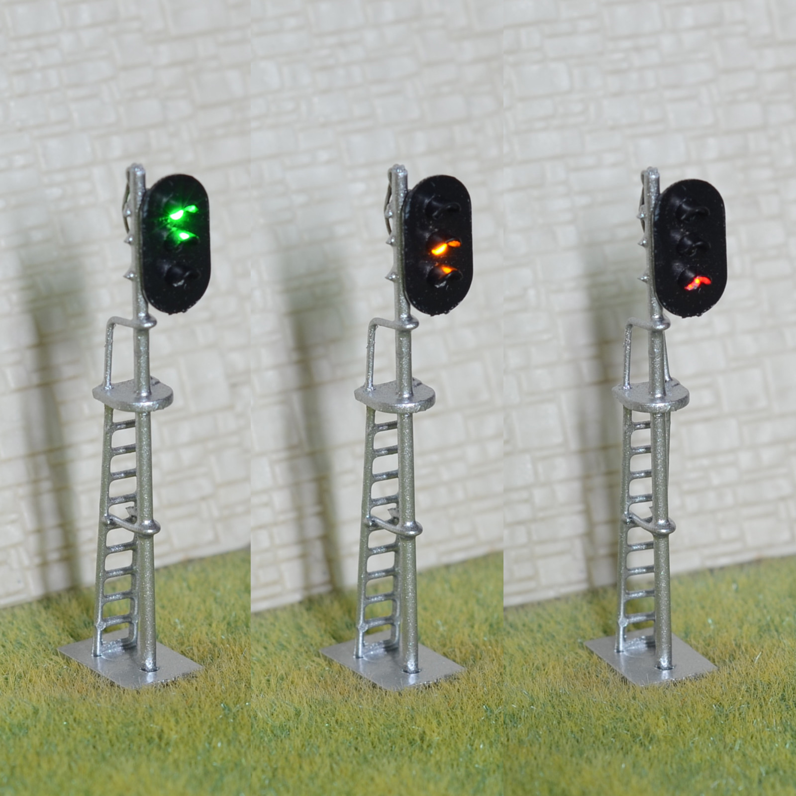 1 x HO scale model train block signals railway LED light 3 aspect ...