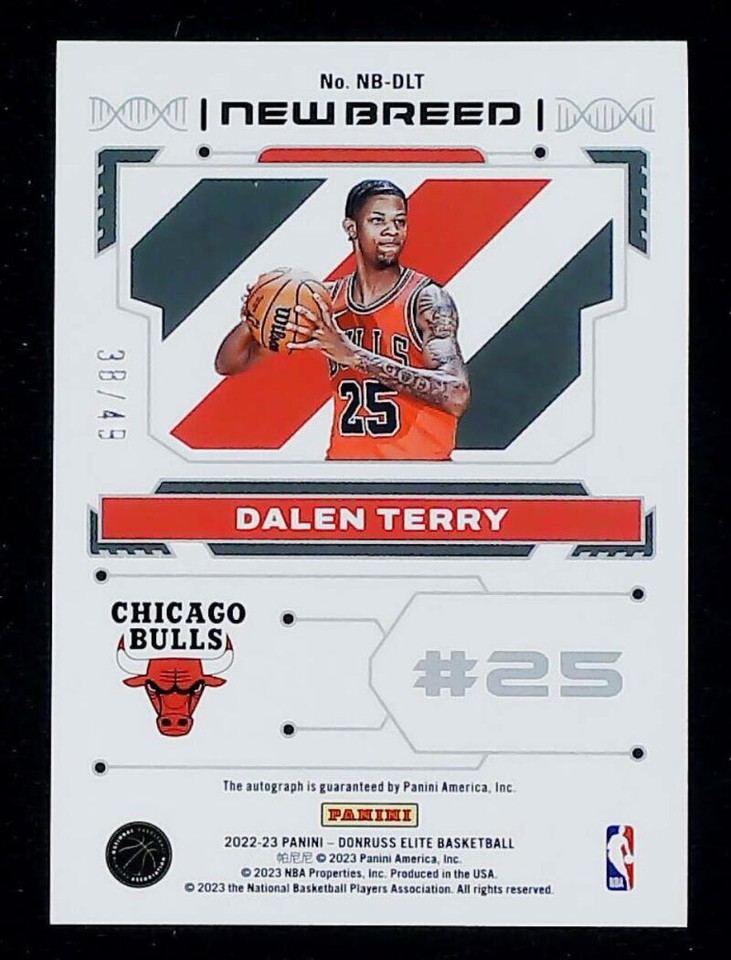 2022-23 Donruss Elite New Breed Autograph Red Dalen Terry RC AUTO 38/49 ...