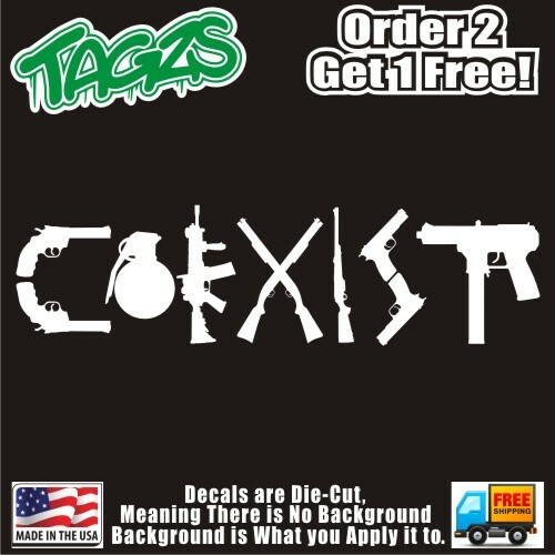 Coexist Guns 2nd Amendment NRA DieCut Vinyl Window Decal Sticker Car ...