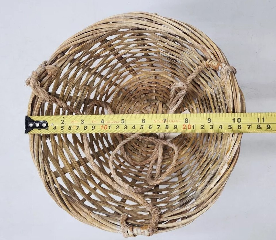 3 Pcs Hanging Basket Natural Woven Rattan/Wicker/Bamboo/Straw/Twine 10 ...