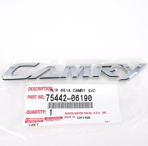 Genuine OEM Toyota 75442-06190 "CAMRY" Rear Trunk Nameplate Emblem 2012 ...