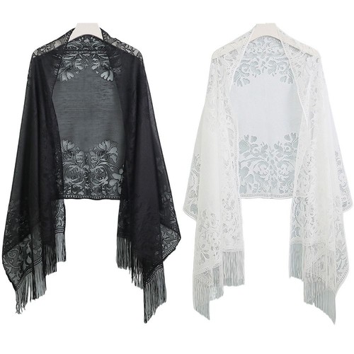 Multicolored Women Shawl With Tassel Tulle Shawl Evening Prom Cape ...