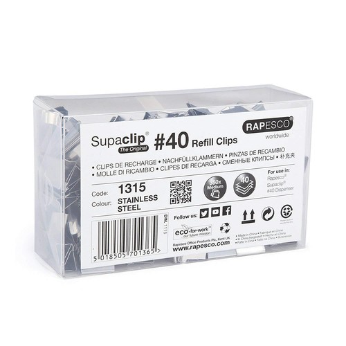 [Ref:1315] RAPESCO Clips à documents Supaclip 40, 350 pièces | eBay