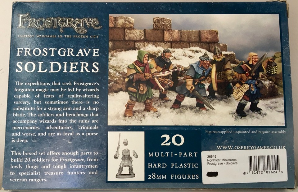 Frostgrave Soldiers 28mm New • 1 Sprue • 5 Miniatures • Osprey ...