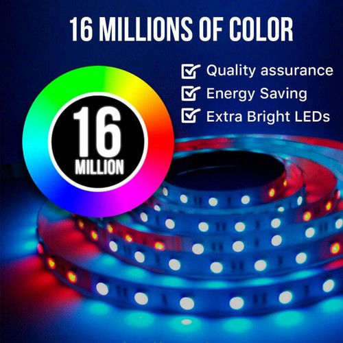 10M 5050 30LED/M RGB LED Strip Light + 24 KEY Remote Controller+3A ...