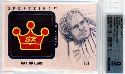 2010 SPORTKINGS JACK NICKLAUS LOGOS 1/1 #LC21 - GRADED BGS MINT 9 - SK ...