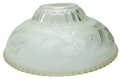 Vintage Depression Era Frosted Glass Ceiling Lamp Shade Floral Embossed ...