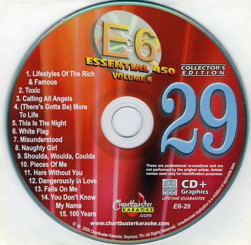 Chartbuster Essentials Karaoke CD+G - Volume 6 - Disc 29 | eBay