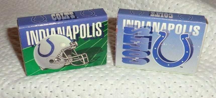 INDIANAPOLIS COLTS--2 BOXES OF MATCHES--STRIPES--NEW NEVER USED--SIZE 2 ...