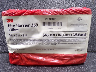 3M Firestop Pillow, Up to 3 hr. Fire Rating, 3"H x 6"W x 9"L, Red ...