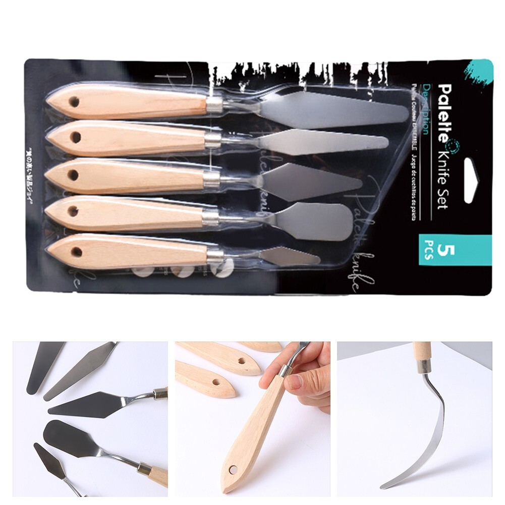 Multifunctional Oil Painting Tool 5PCS Stainless Steel Palette Scraper ...