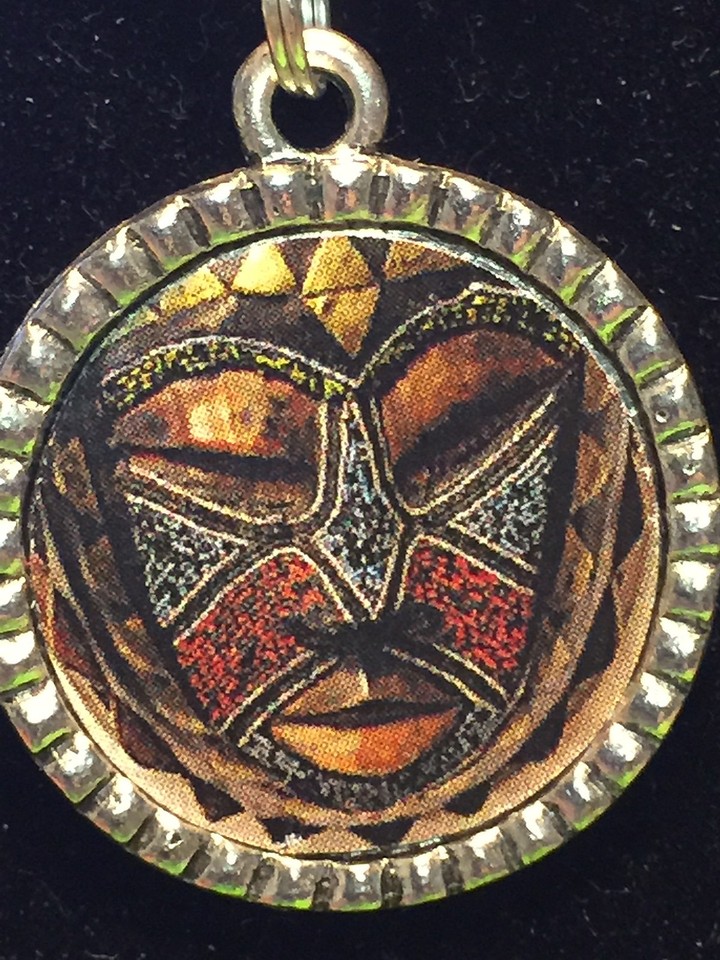 Tribal Indian African Mask Maasai Charm Tibetan Silver 18" Necklace ...