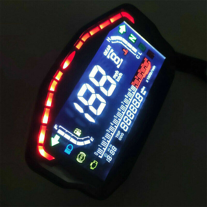 Motorrad LCD Digital Tachometer Drehzahlmesser Kilometerzähler ...