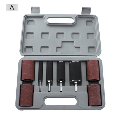 1set Sandpaper Ring Shaft Grinding Head Set Sandpaper Roll Metal ...