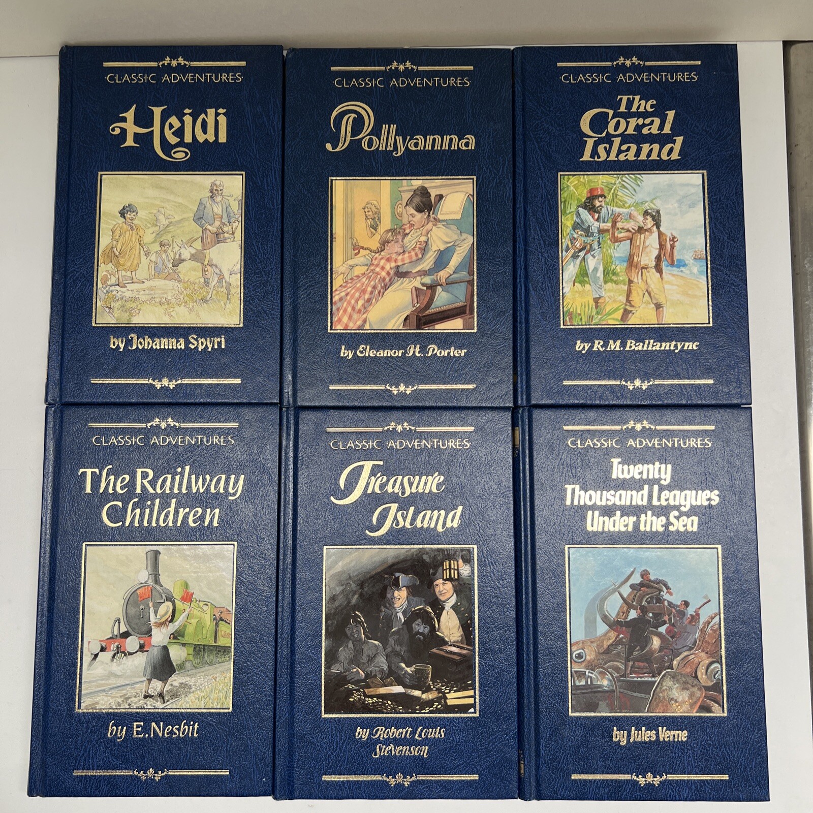 Vintage Classic Adventures 9 Hard Cover Book Bundle 1991 Tom Sawyer ...