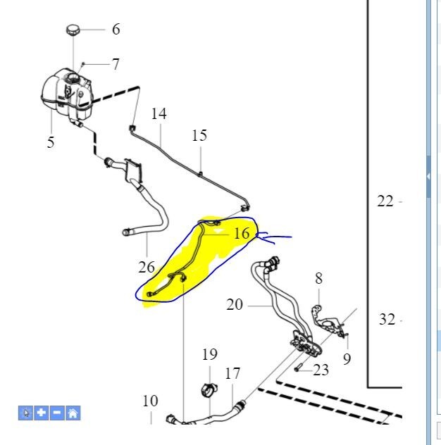 Genuine Volvo S60 XC60 XC90 S90 Radiator Coolant Bottle Bleeder Hose ...