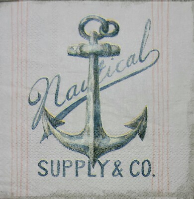 TWO Individual Paper Cocktail Decoupage Napkins - 2369 Nautical Supply ...