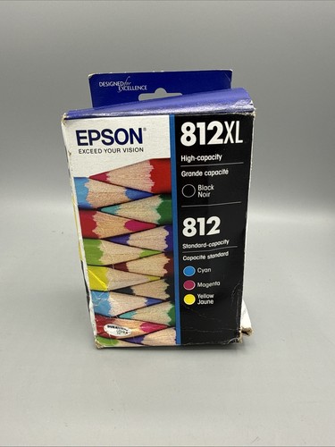 Genuine Epson 812XL Black, 812 Color Ink Cartridges OEM New Sealed EXP ...