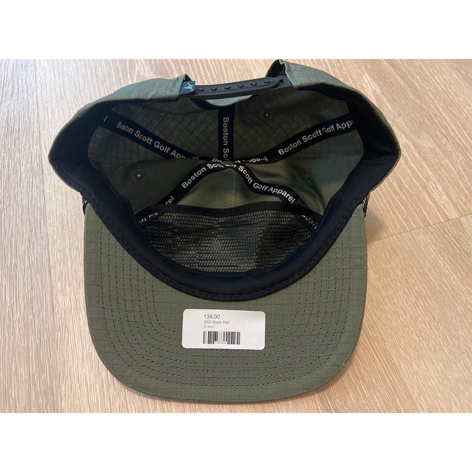 Boston Scott Golf Hat Green SnapBack Embroidered Logo Rope Front | eBay