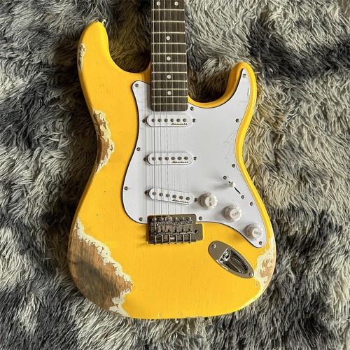 In Stock Aged Handed Relics Old ST Yellow Electric Guitar Shipping ...