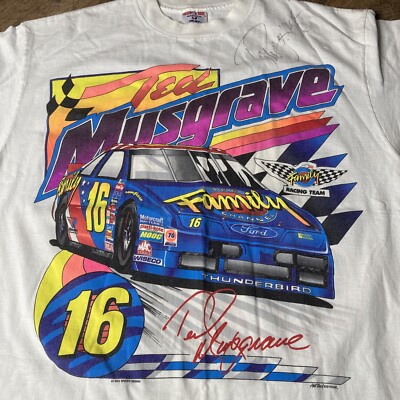Vintage Ted Musgrave Nascar Shirt Single Stitch Xl Driver Signed! 1995 ...