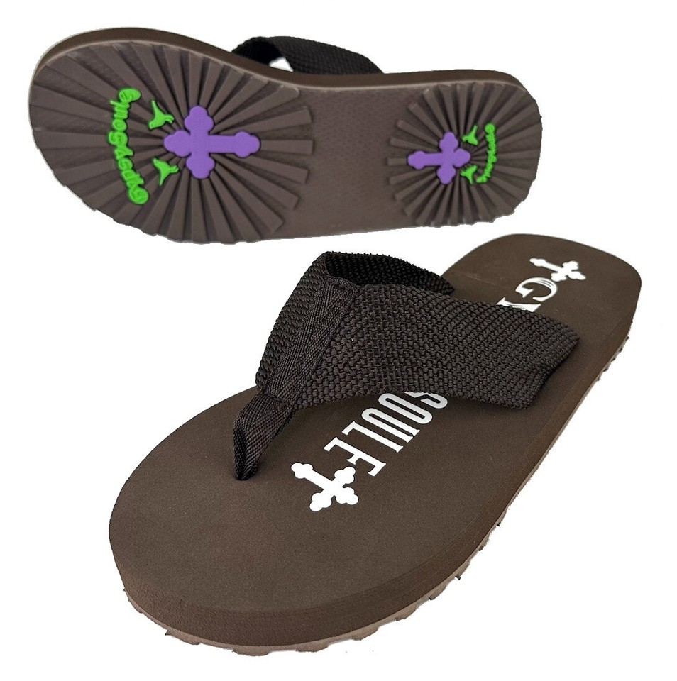 Gypsy Soule - 1" FLATS Traction Outsole Flip Flops Comfort Thong ...