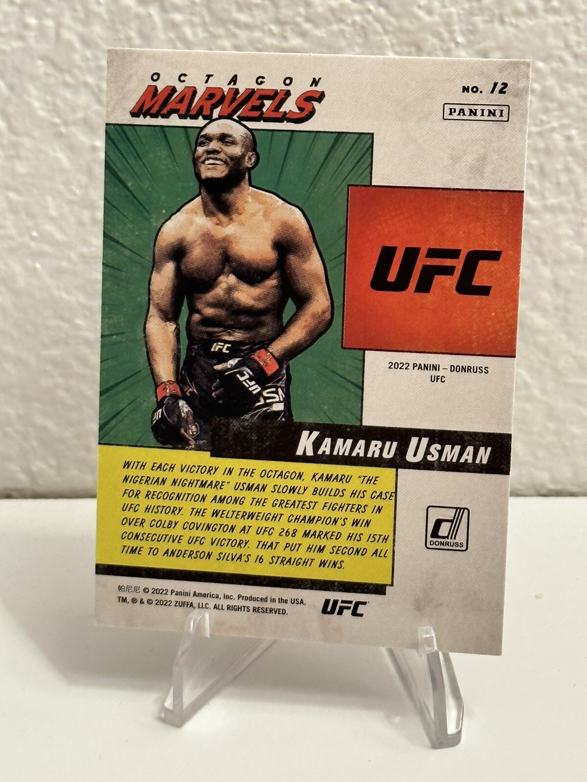 KAMARU USMAN 2022 Donruss UFC (#12) OCTAGON MARVELS INSERT CARD | eBay
