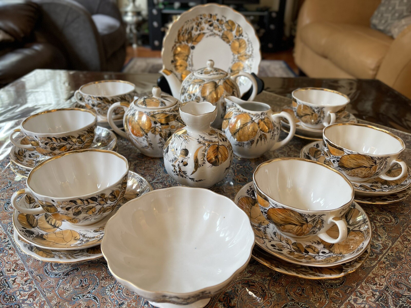 Russian Imperial Lomonosov Porcelain Tea Set My Garden 6/24 Russia 22k ...