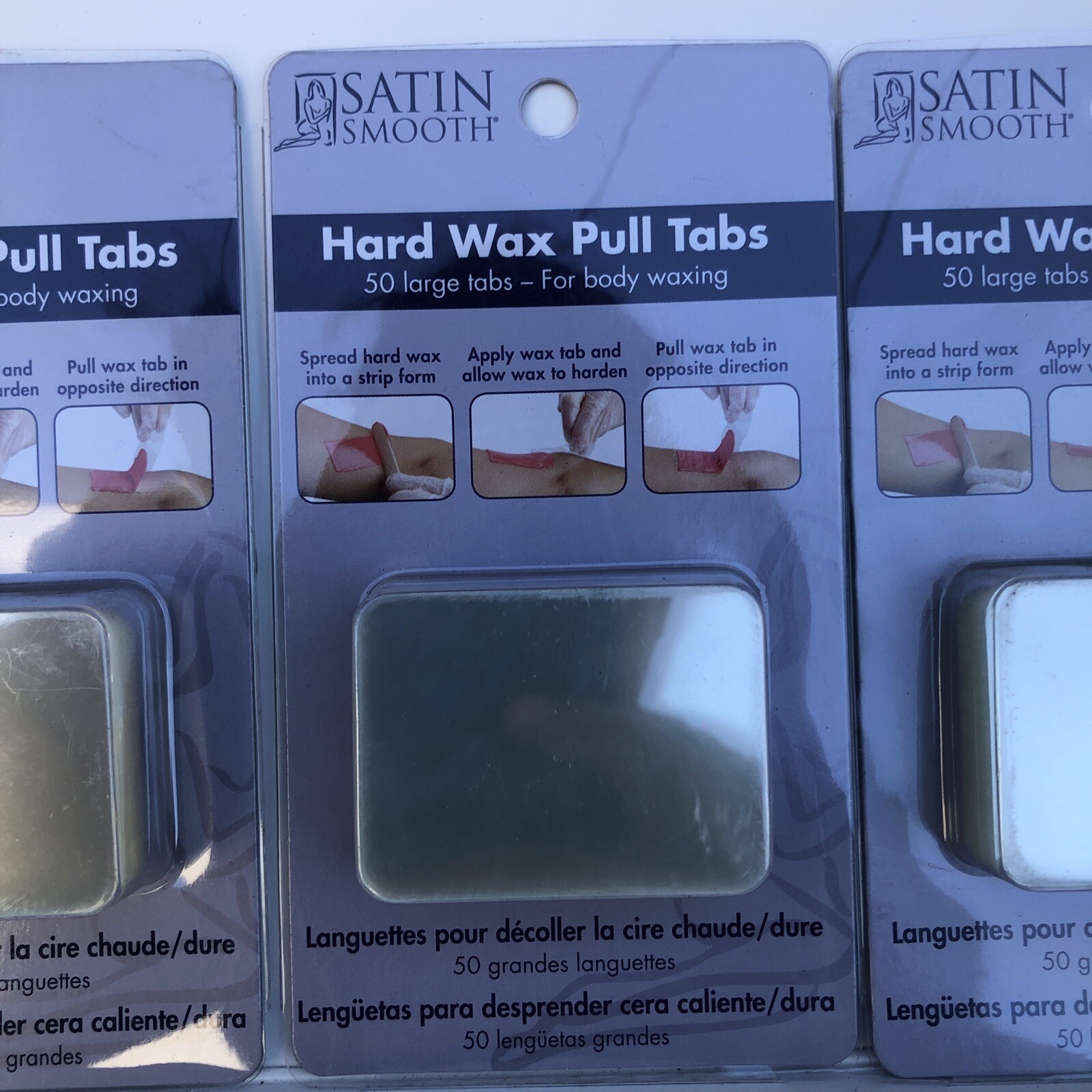 Satin Smooth Hard Wax Pull Tabs - 50 Large Tabs for Body Waxing for ...