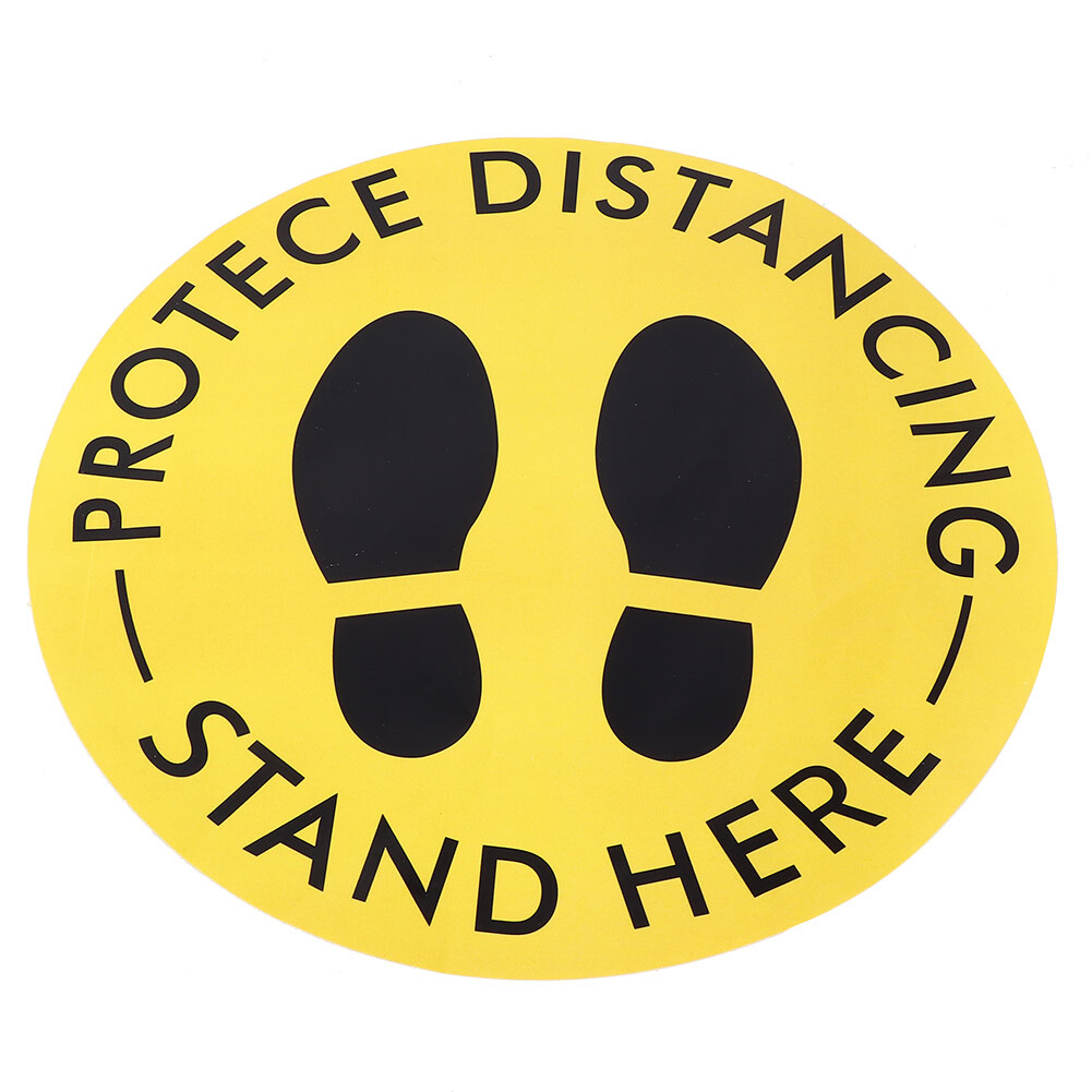 (Yellow)5PCS Social Distancing Ground Sticker Distance Marker Floor ...