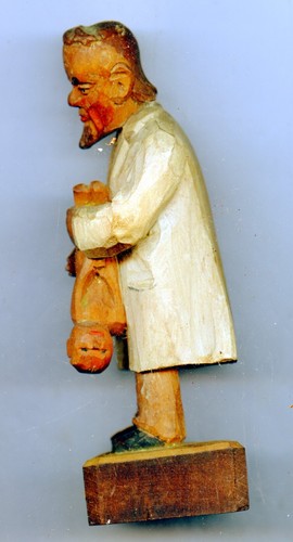 Vintage Wood Hand Carved Doctor Spanking New Born Baby Figurine Anri ...