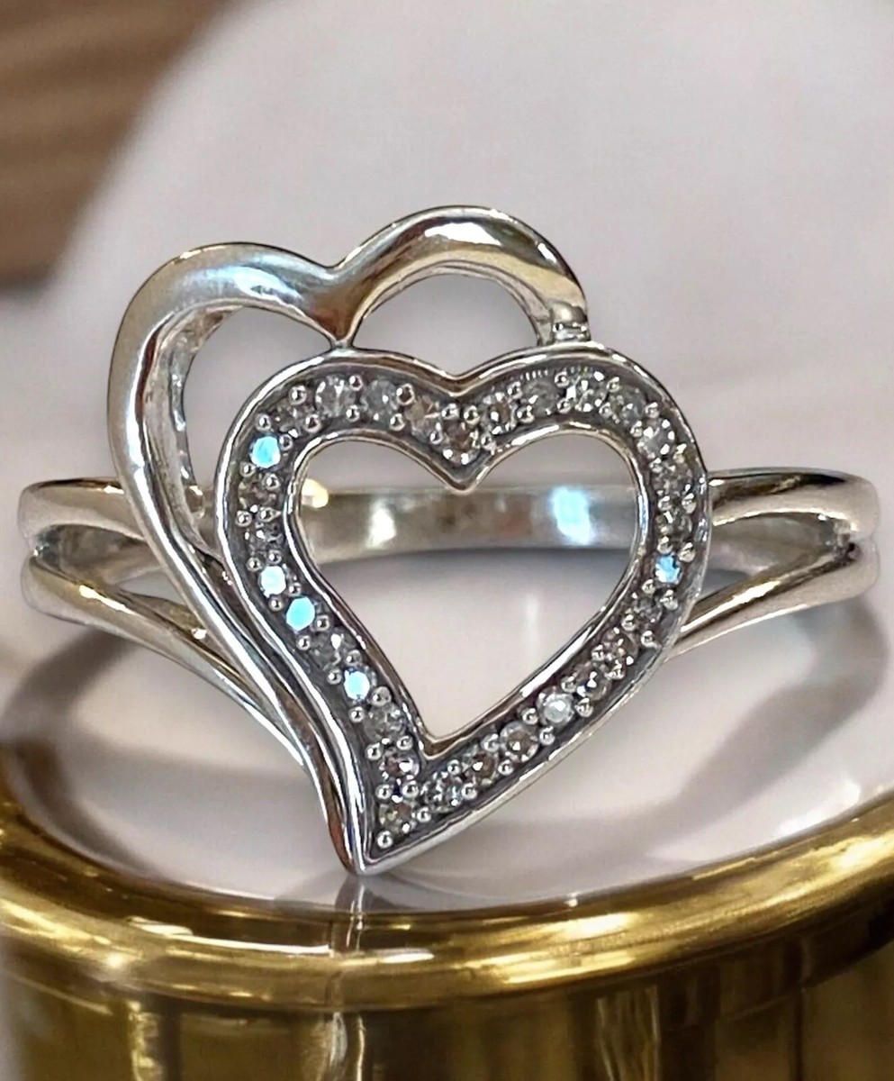 Silver Double Heart Ring