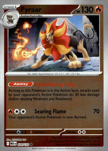 Pyroar Uncommon ME01: Mega Evolution 024/132 NM | eBay