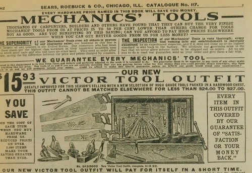 Mechanical Victor Tool Outfit Sears Roebuck Vintage Advertisement ...