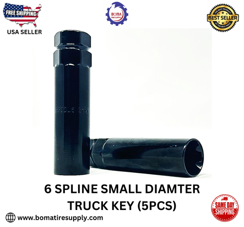 6 SPLINE BLACK KEY SMALL DIAMETER DUPLEX TUNER TRUCK LUG NUT TOOL 14MM ...